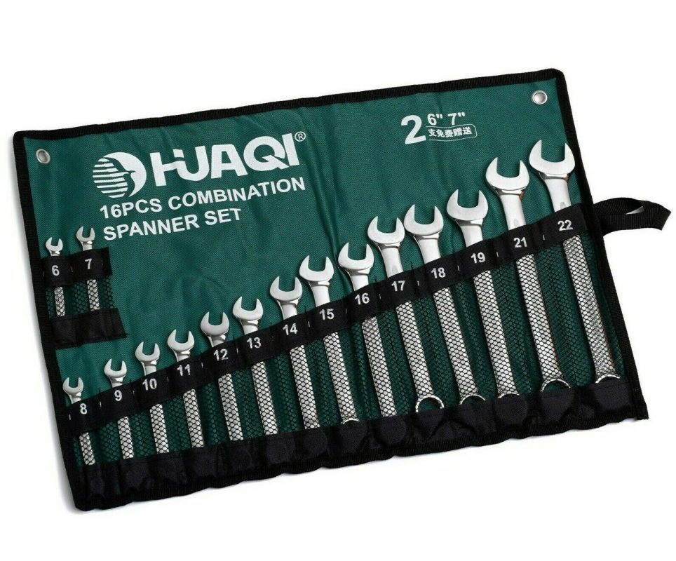 16pc Combination Spanner Set 6-22MM With Roll Up Bag - Angel Sales